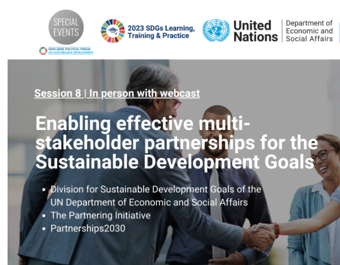 Enabling effective multi-stakeholder partnerships for the SDGs